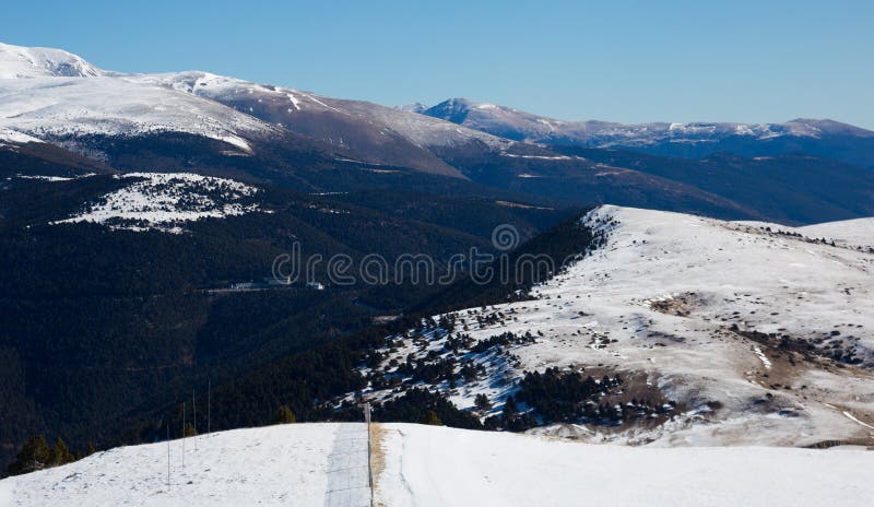 Picturesque Mountains of Pyrenees in Winter Stock Photo - Image of ...