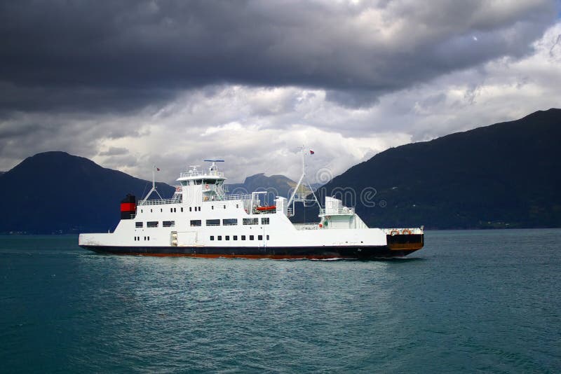 Picturesque Norway Landscape with Ferry. Stock Image - Image of outdoor ...