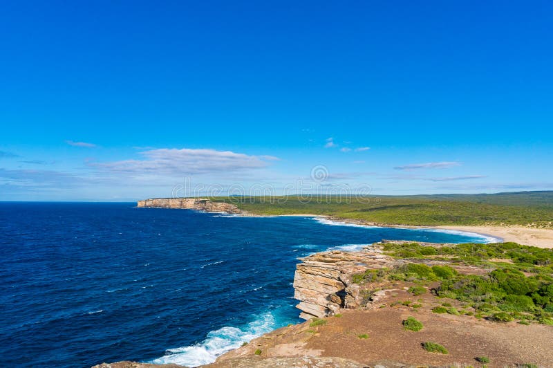 Picturesque Panoramic View of Blue Ocean and Beach Stock Image - Image ...