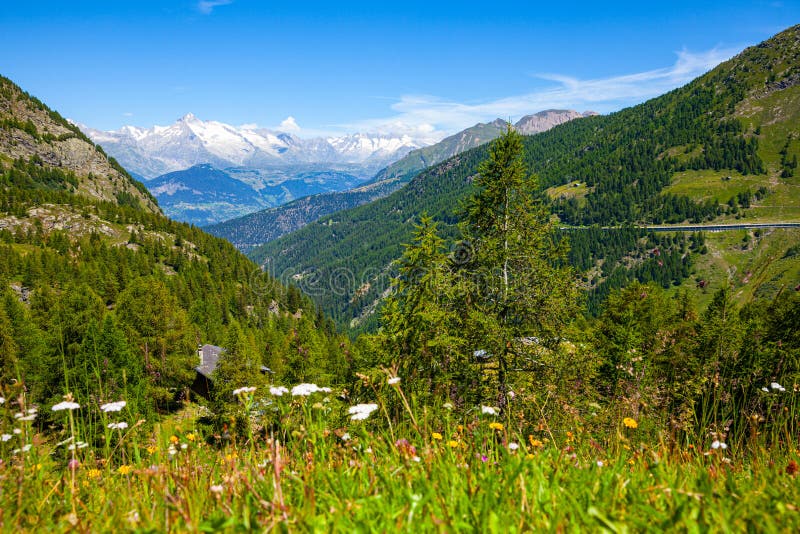 SIMPLON PASS, SWITZERLAND/ EUROPE - SEPTEMBER 16: View from the Stock ...