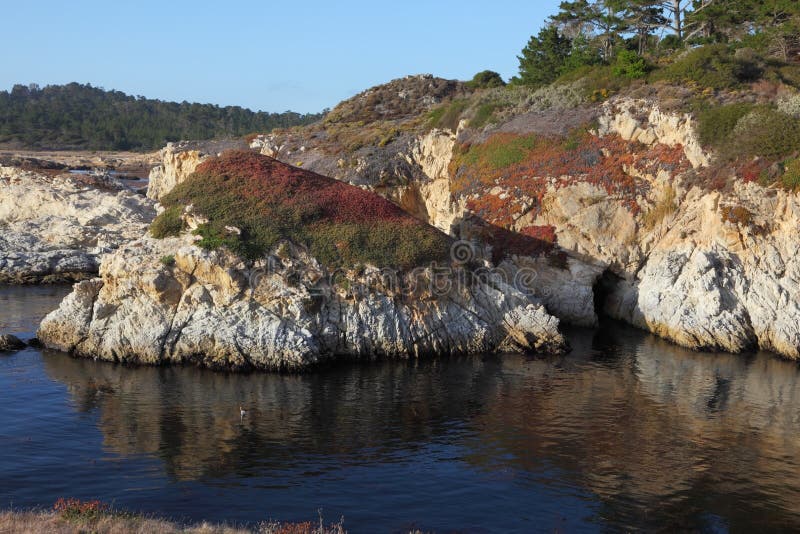 Picturesque Red Patches on the Rocks Stock Photo - Image of autumn ...