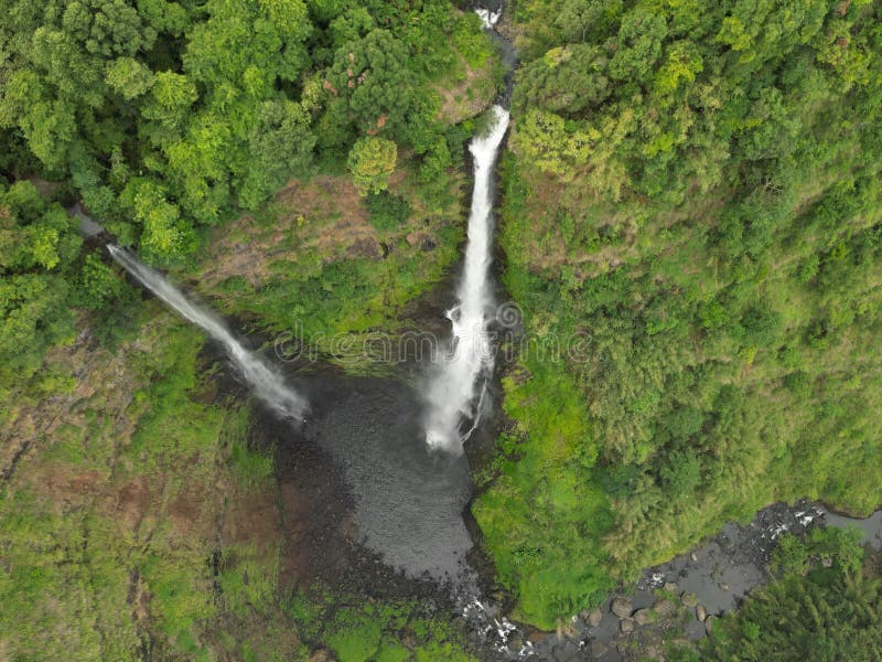Picturesque Scene of a Cascading Waterfall in Pakse, Laos Stock Image ...