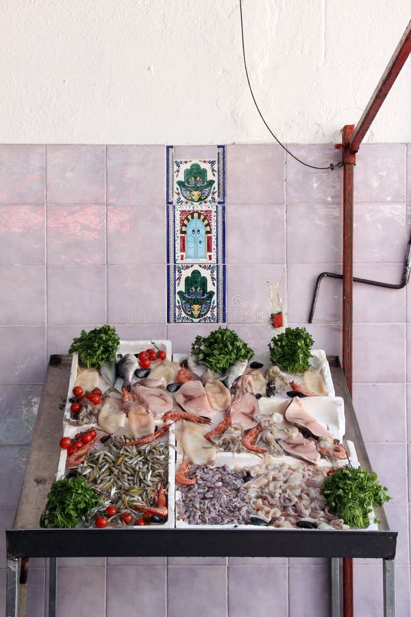 Picturesque Small Fish Counter Stock Image - Image of blue, nourishment ...