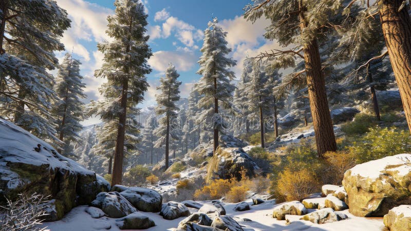 Picturesque Snowy Forest Scene, Perfect for Winter Themed Projects ...