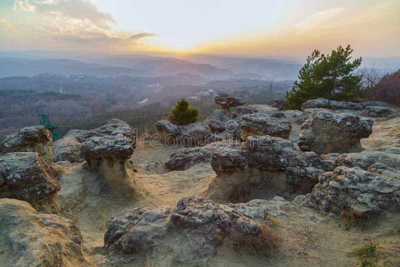 Picturesque Sunset with Views of the City from the Cliff Stock Photo ...