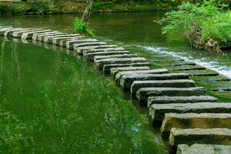 Waterfall and Pathway in Spring Stock Image - Image of cascade, scenic ...