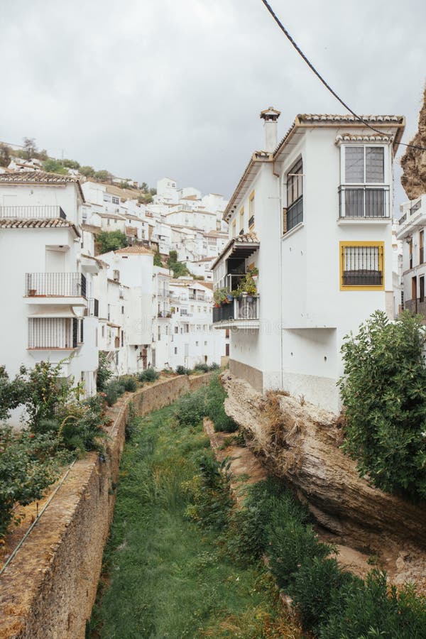 Picturesque View of Typical Spanish White Houses Stock Photo - Image of ...