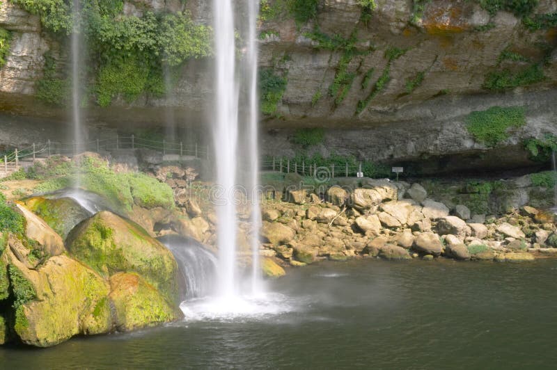 Picturesque waterfall stock image. Image of descending - 884893
