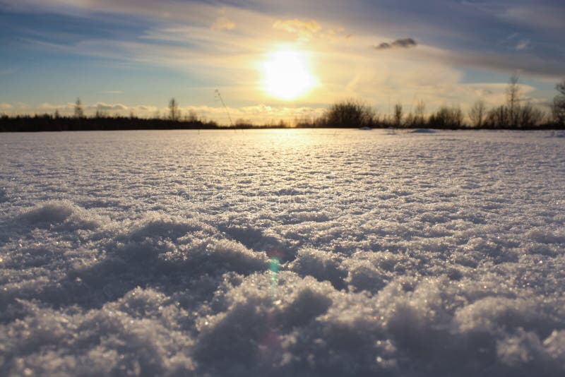 Snow cover of the field. stock photo. Image of rural - 111383060