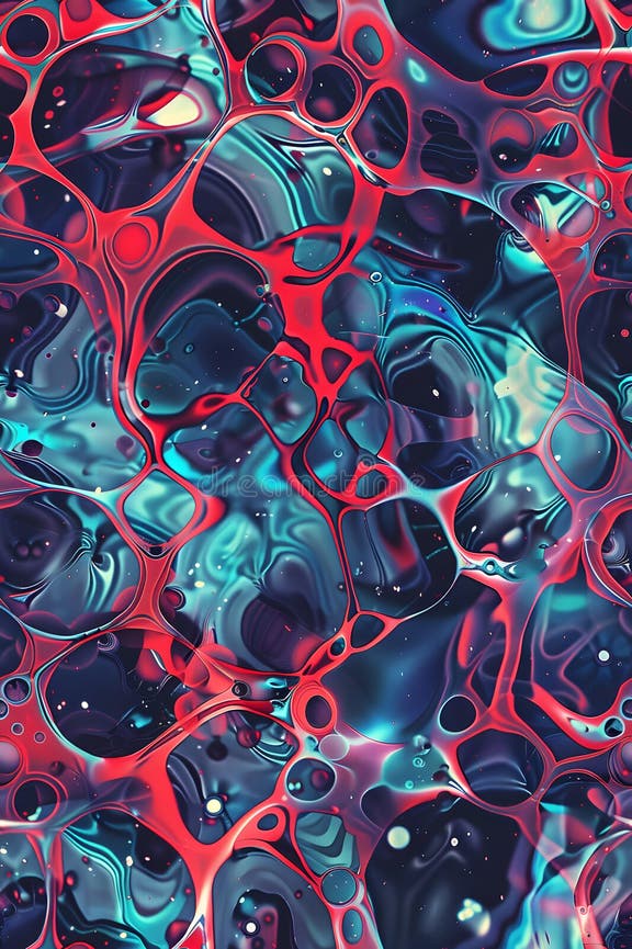 Picturing Dynamic Abstract Liquid Patterns in Vivid Red and Blue Swirls ...