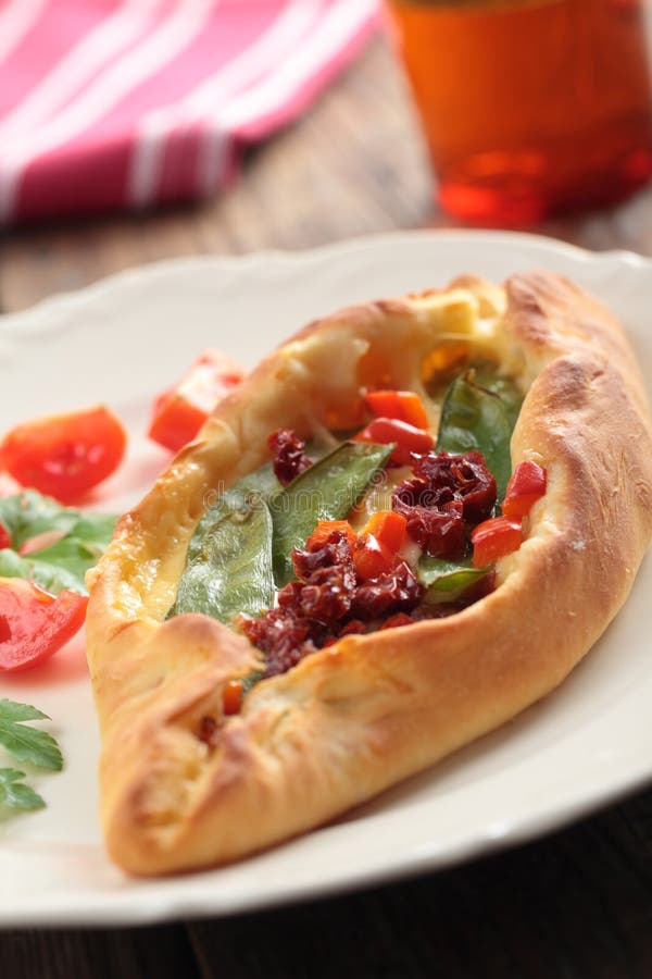 Pide stock photo. Image of board, tomatoes, dried, pepper - 25035000