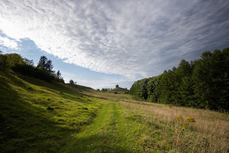 Pidkamin Inselberg Stone on Hill Landscape. Ukraine Stock Image - Image ...