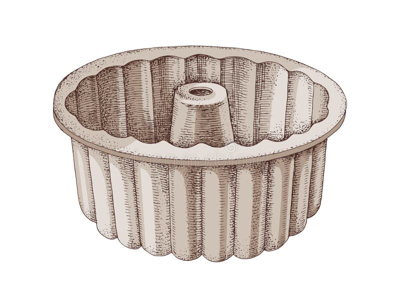 Pie Baking Dish Hand Drawn Illustration Stock Illustration ...