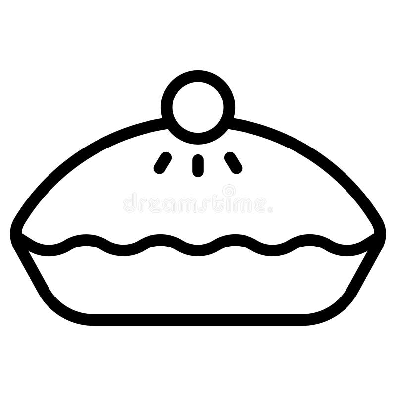 Pie Cake Vector Outline Icon. Modern Thin Line Symbols. Collection of ...
