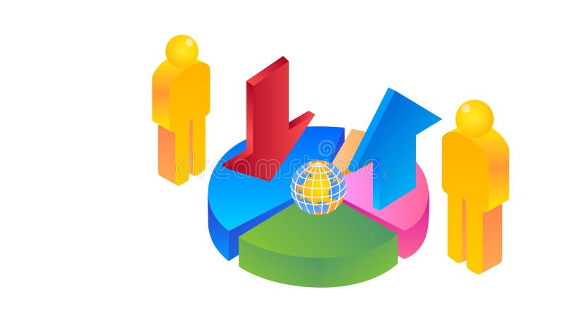 Global 3D Financial Pie Chart of Globalization Dat Stock Vector ...