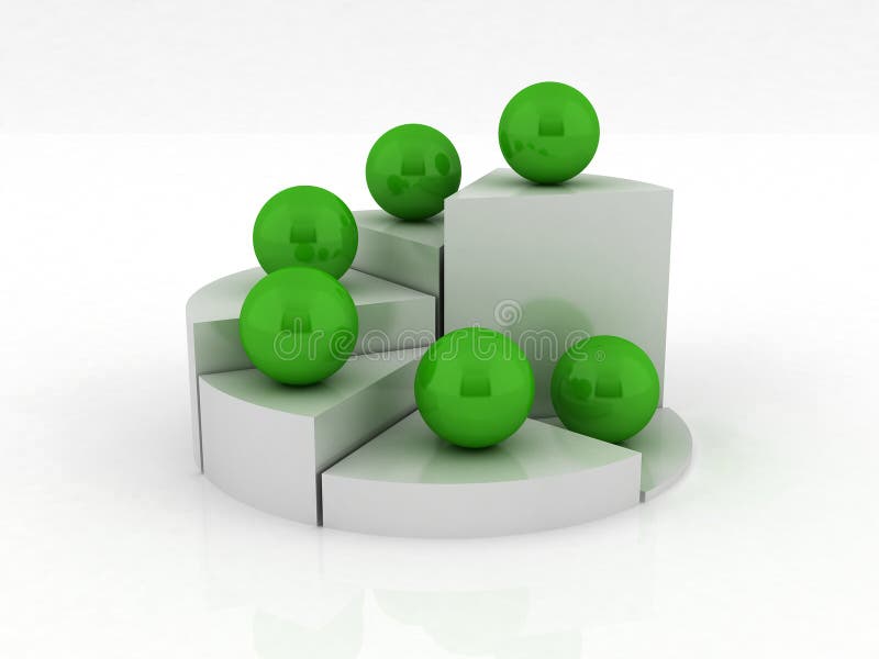 Pie chart 3D stock illustration. Illustration of sphere - 28857115