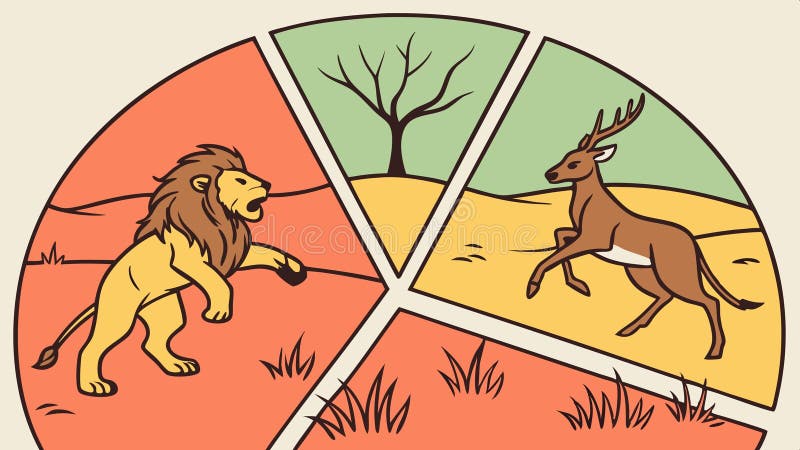 Pie Chart with Animals, Representing Wildlife Conservation and ...