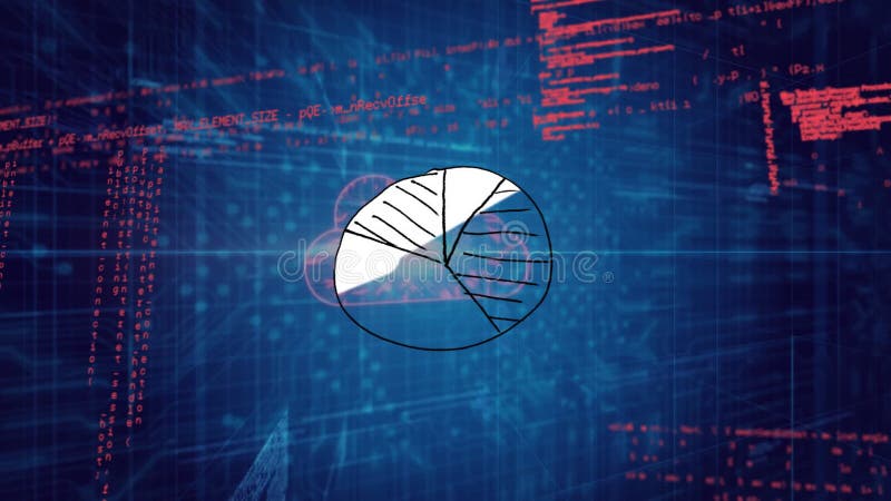 Pie Chart Animation Over Digital Data and Code on Blue Background Stock Footage - Video of ...