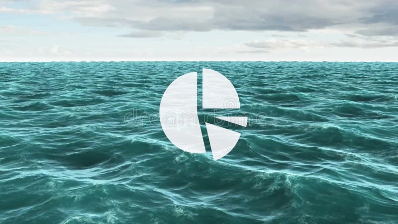 Pie Chart Animation Over Ocean Waves Under Cloudy Sky Stock Video ...
