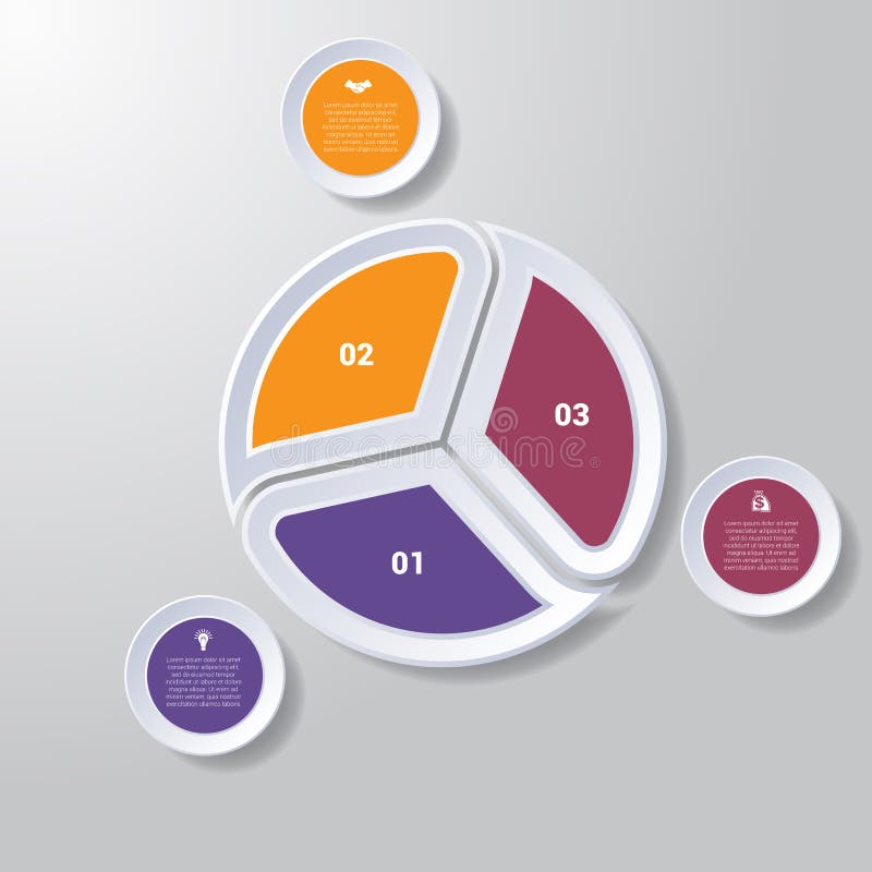 Pie Chart or Area Chart Diagram Infographics Three Position Stock ...