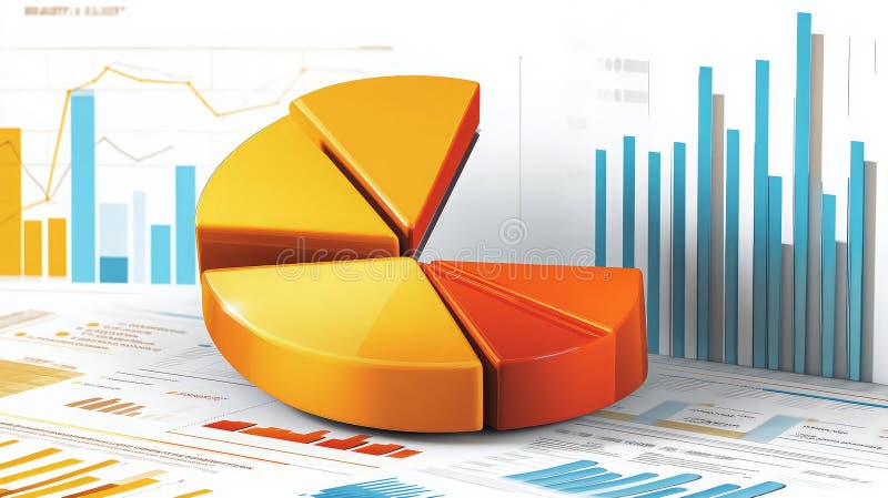 Pie Chart and Bar Graph Financial Analysis Stock Image - Image of ...