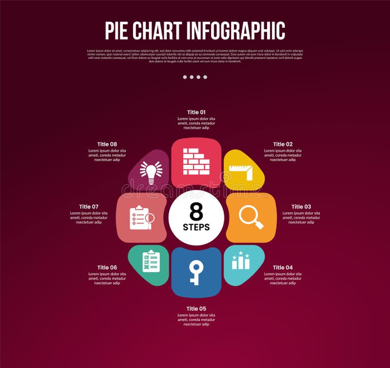 Pie Chart Base Template Infographic with Circular Puzzle Shape with ...
