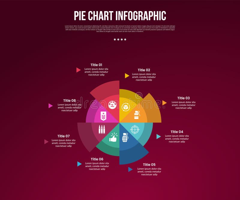 Pie Chart Base Template Infographic with Creative Shape Unbalance Shape ...