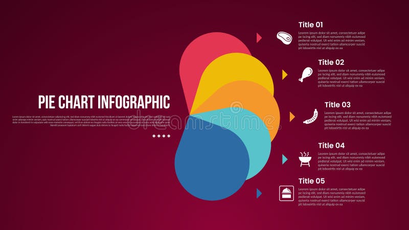 Pie Chart Base Template Infographic with Fan Shape Round Combination ...
