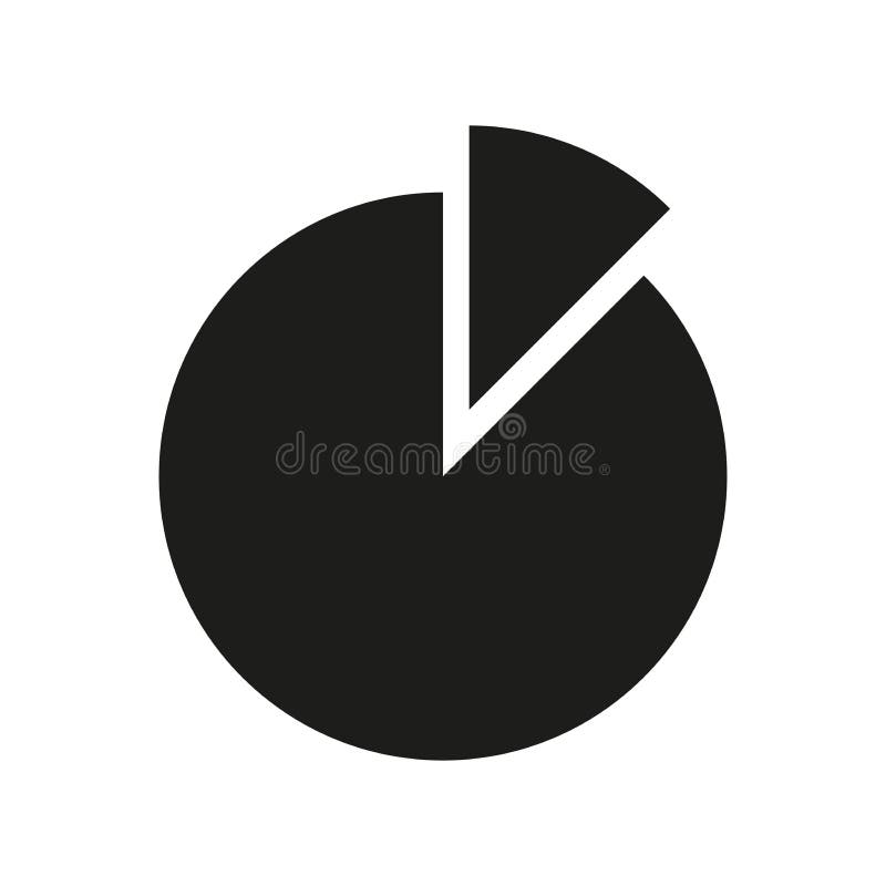 Pie Chart Black Vector Icon on White Background Stock Vector ...