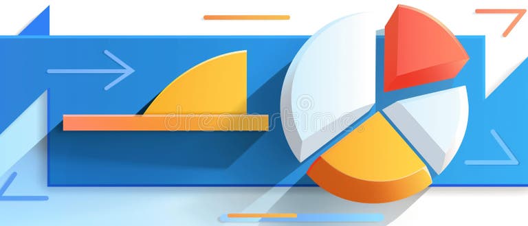 Pie Chart on Blue Background, Data Finance Diagram Creative Stock ...