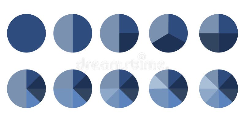 Pie Chart. Blue Color Vector Diagram Stock Vector - Illustration of ...