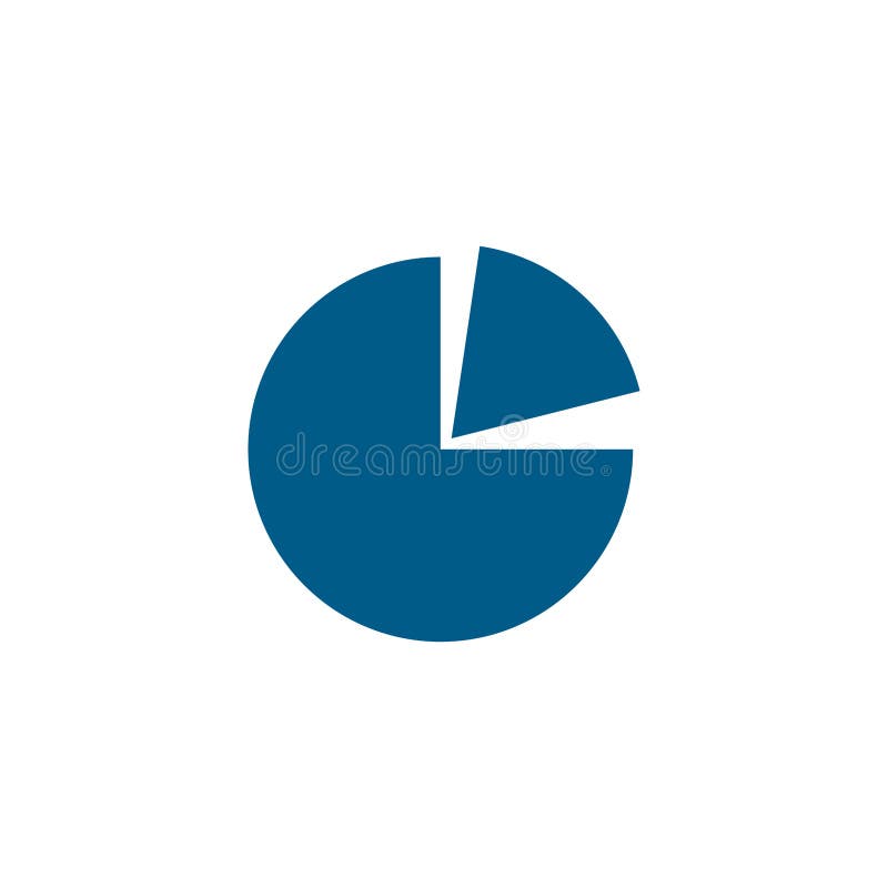 Pie Chart Blue Icon on White Background. Blue Flat Style Vector ...