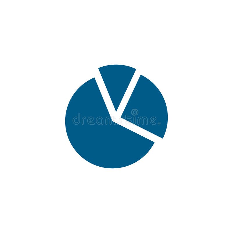 Pie Chart Blue Icon on White Background. Blue Flat Style Vector ...