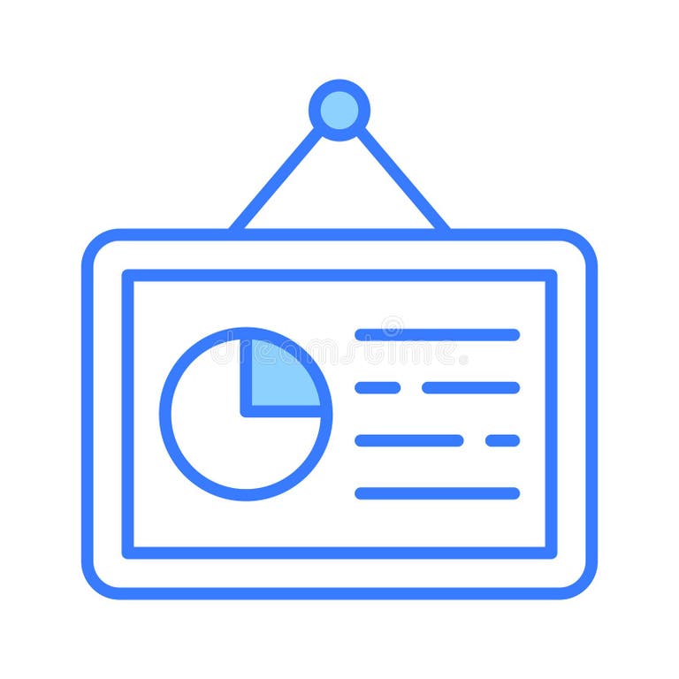 Pie Chart on Board Showing Concept Icon of Presentation Board, Easy To ...