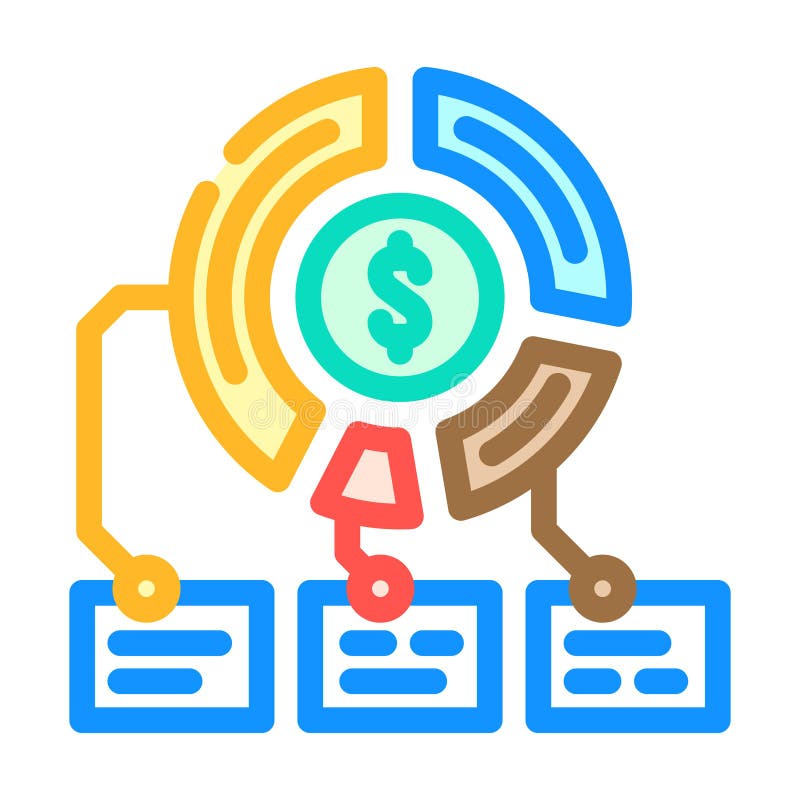 Pie Chart Budget Planning Color Icon Vector Illustration Stock Vector ...