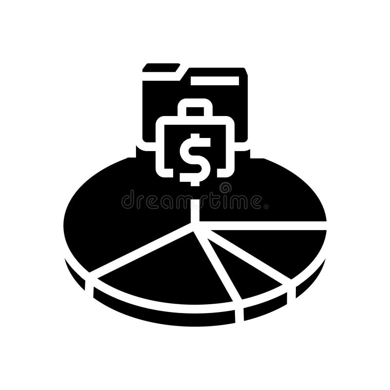 Pie Chart Budget Planning Glyph Icon Vector Illustration Stock ...
