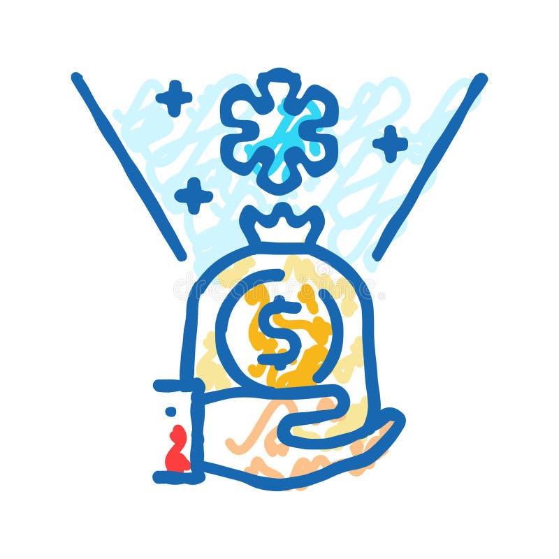 Pie Chart Budget Planning Icon Doodle Illustration Stock Illustration ...