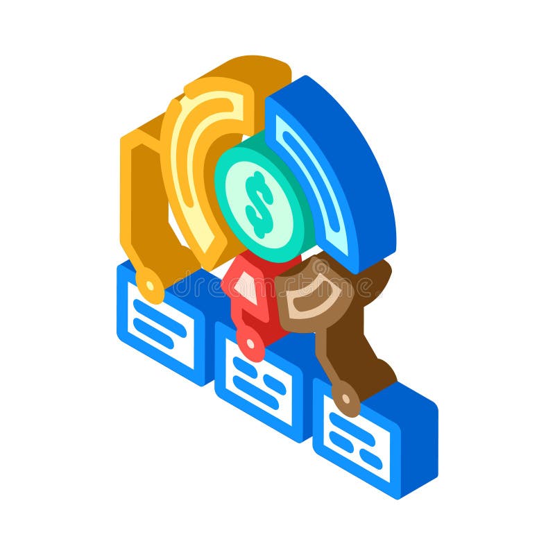 Pie Chart Budget Planning Isometric Icon Vector Illustration Stock ...