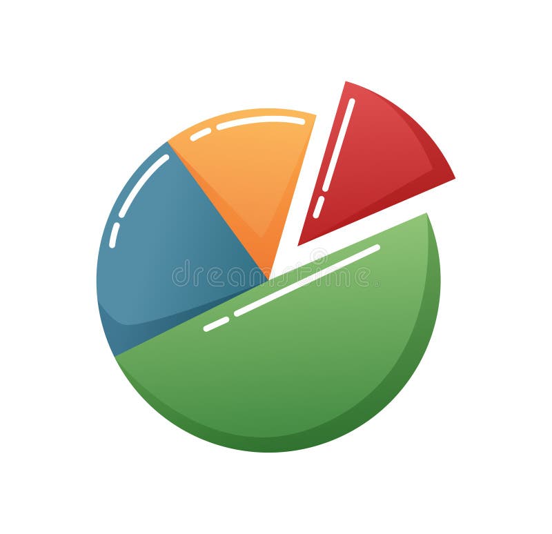 Pie Chart Cartoon Icon Vector Illustration Stock Vector - Illustration ...