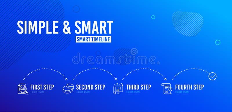 Pie Chart, Check Article and Architectural Plan Icons Set. Report Sign ...