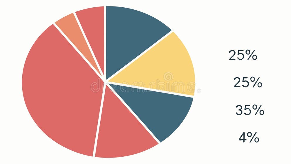 Pie Chart Clearly Visualizing Data Distribution with Distinct Percentages. Vector Design ...