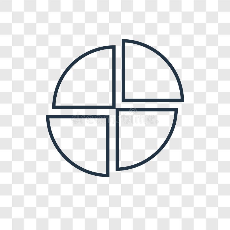 Pie Chart Concept Vector Linear Icon Isolated on Transparent Background ...