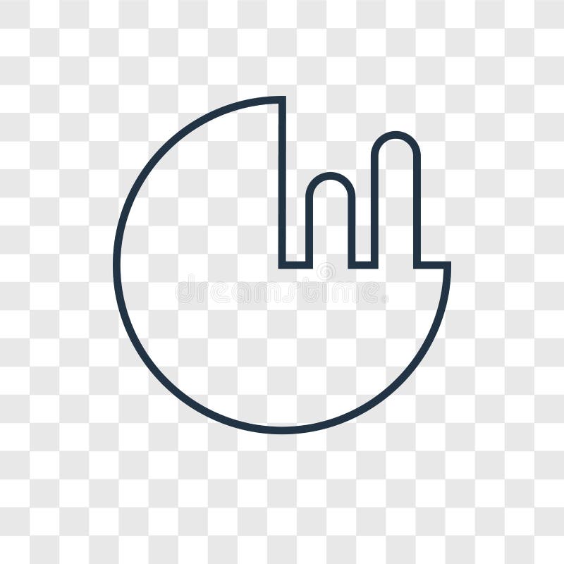 Pie Chart Concept Vector Linear Icon Isolated on Transparent Background ...