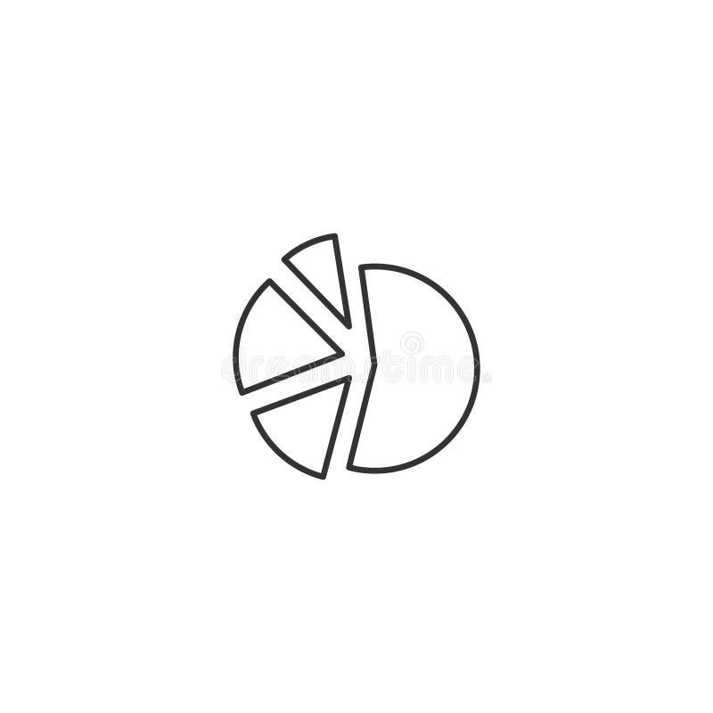 Pie Chart Data Diagram Line Icon. Circle Slice Statistics Graph Stock ...