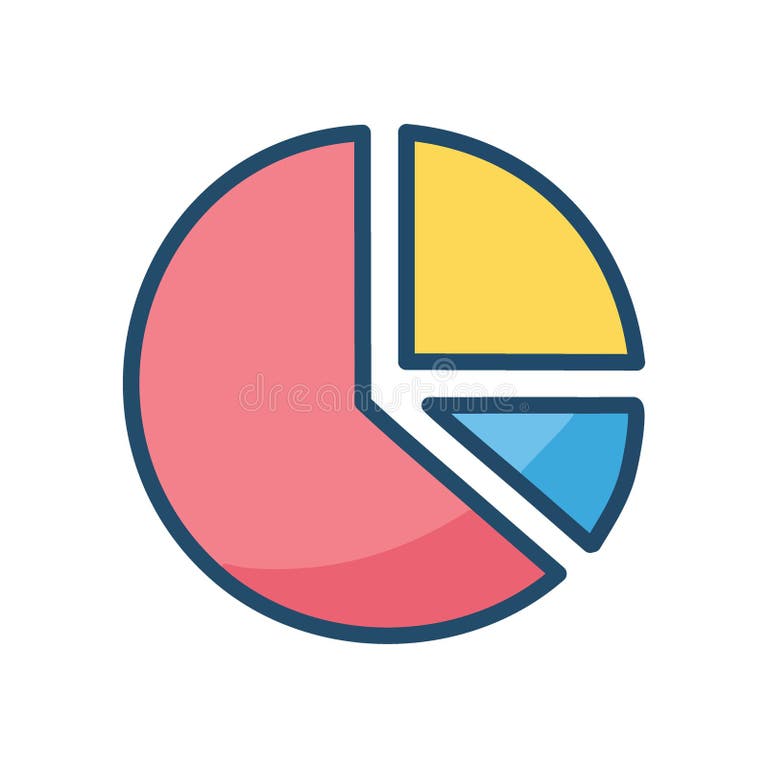 Pie Chart Data Graphic. Colorful Pie Chart Graphic with Three Sections ...