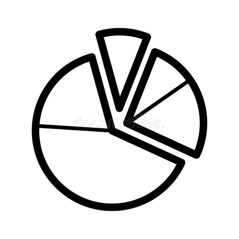 Pie Chart Diagram Vector Icon. Black and White Graphic Illustration ... Pie Chart Diagram Vector Icon. Black and White Graphic Illustration ...