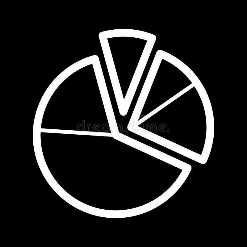 Pie Chart Diagram Vector Icon. Black and White Graphic Illustration ... Pie Chart Diagram Vector Icon. Black and White Graphic Illustration ...