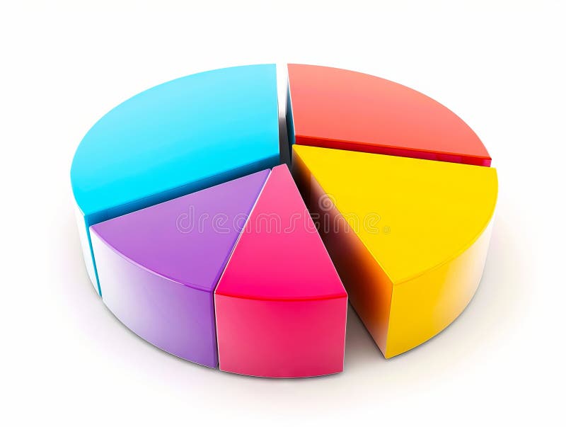 A Pie Chart with Different Colors on it Stock Photo - Image of chart ...