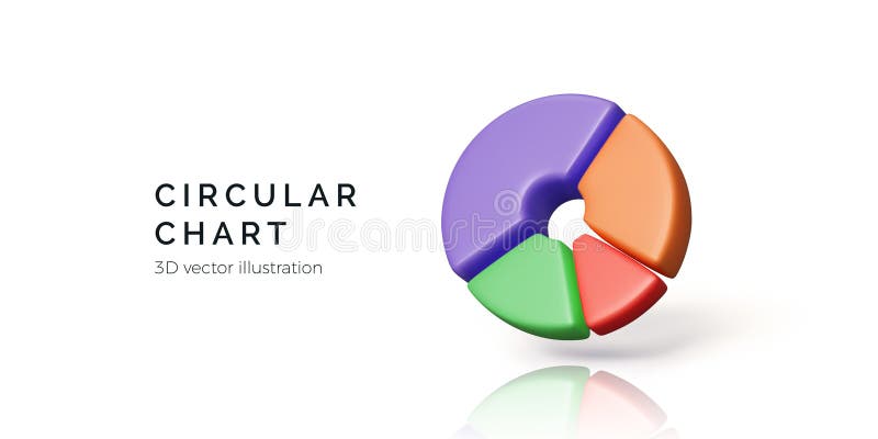 Pie Chart Divided into Sections. 3D Render of Circular Diagram with ... Pie Chart Divided into Sections. 3D Render of Circular Diagram with ...