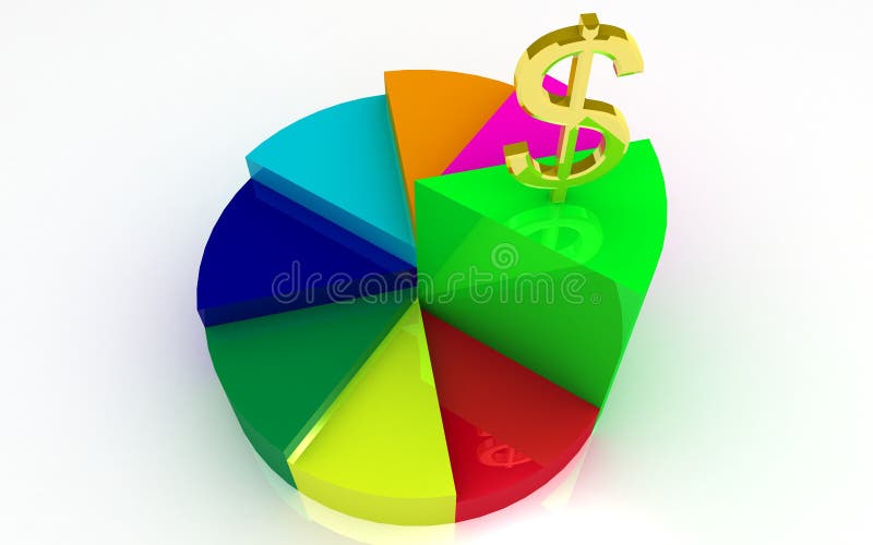Money Pie Chart stock illustration. Illustration of financial - 2414799